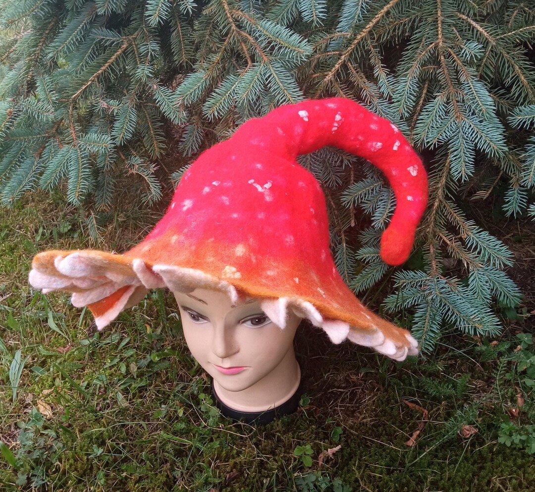 Unique Felted Fly Agaric Hat.sauna Hat.halloween Wizard Hat.carnival ...