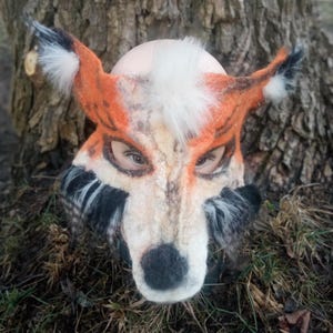 Luxury Felted Fox Mask Unisex Adults.therian Mask.festival Headwear ...