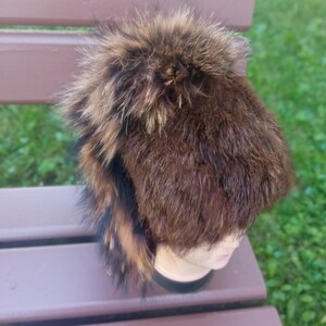Original Womens Nutria Hat With Fox Fur.brown Nutria Winter Hat.fashion ...