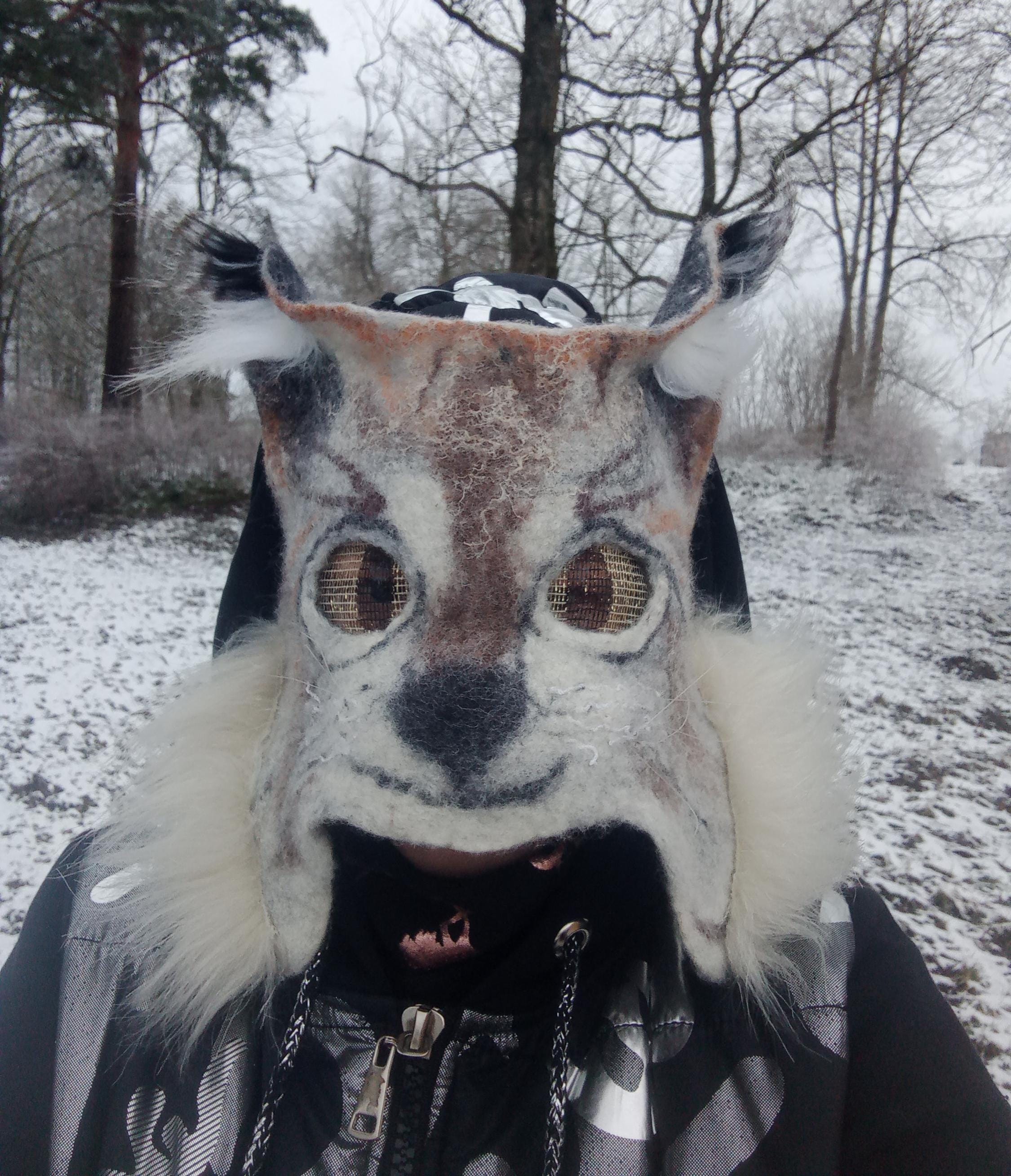 Felted Mask of Lynx/cat Unisex Adult.festival Headwear.carnival Mask ...