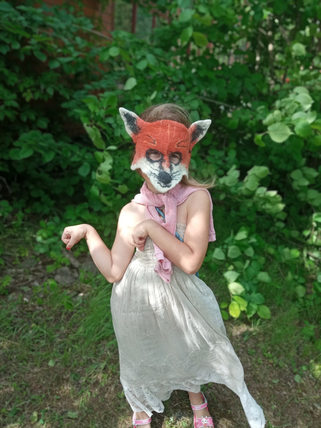 Luxurious Childrens Felted Fox Mask.therian Mask.festival Headwear ...