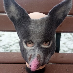 Luxury Kids Felt Mouse Mask.therian Mask.headwear.rat Carnival Mask ...