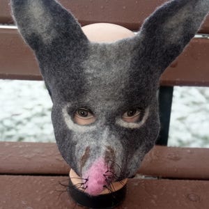 Luxury Kids Felt Mouse Mask.therian Mask.headwear.rat Carnival Mask ...