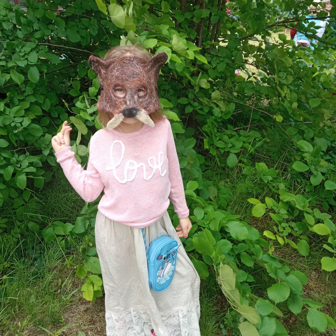 Luxury Childrens Felted Boar Mask.therian Mask.headdress.carnival Boar ...
