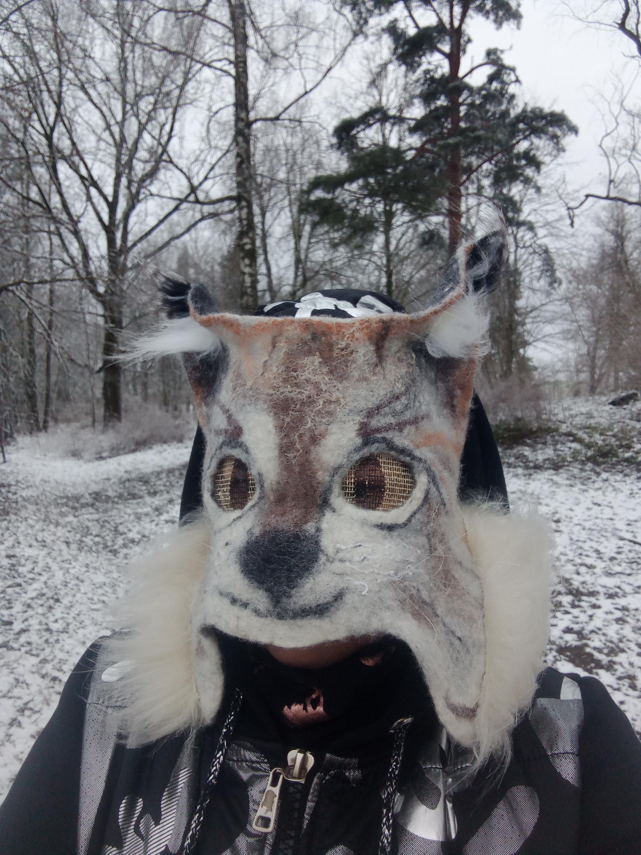 Felted Mask of Lynx/cat Unisex Adult.festival Headwear.carnival Mask ...