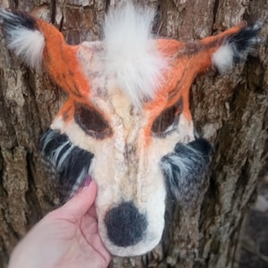 Luxury Felted Fox Mask Unisex Adults.therian Mask.festival Headwear ...