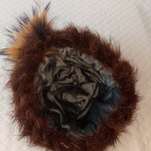 Original Womens Nutria Hat With Fox Fur.brown Nutria Winter Hat.fashion ...
