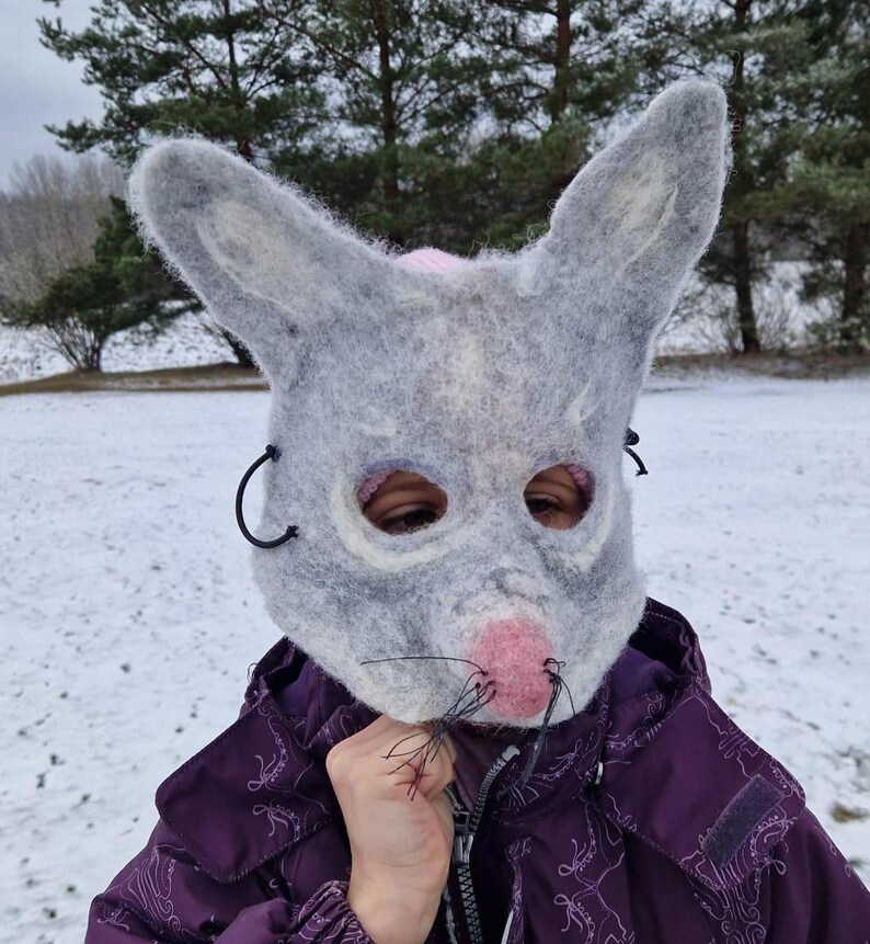 Luxury Kids Felt Mouse Mask.therian Mask.headwear.rat Carnival Mask ...
