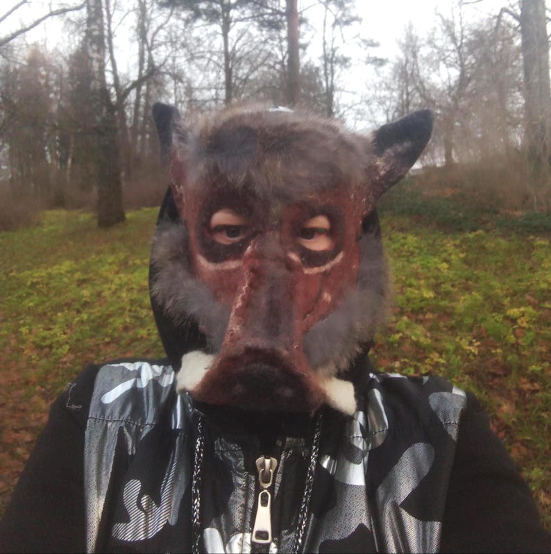 Felted Boar Mask: Handcrafted Wool Animal Mask for Adults - Etsy