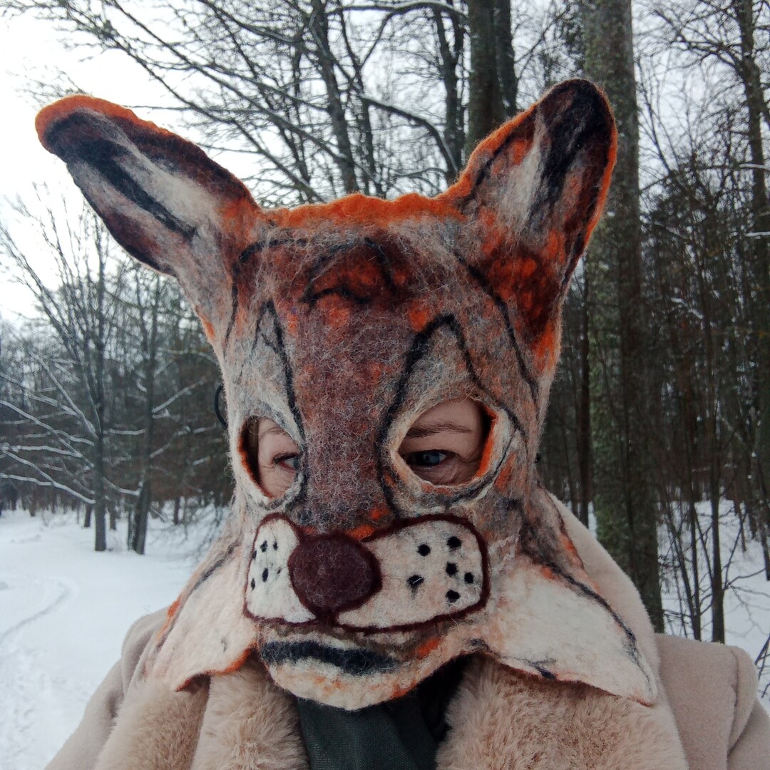 Felted Mask of Lynx/cat Unisex Adult.festival Headwear.carnival Mask ...