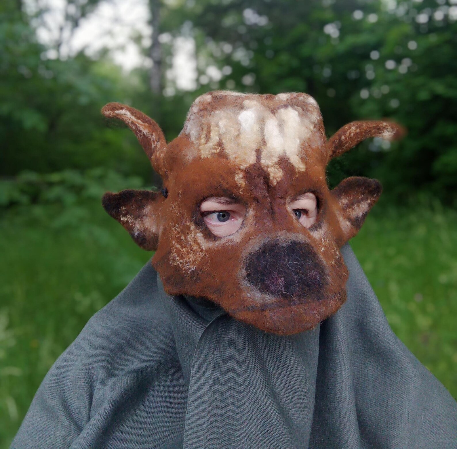 Luxury Felted Bull Mask Unisex Adult.festival Headwear.carnival Mask ...