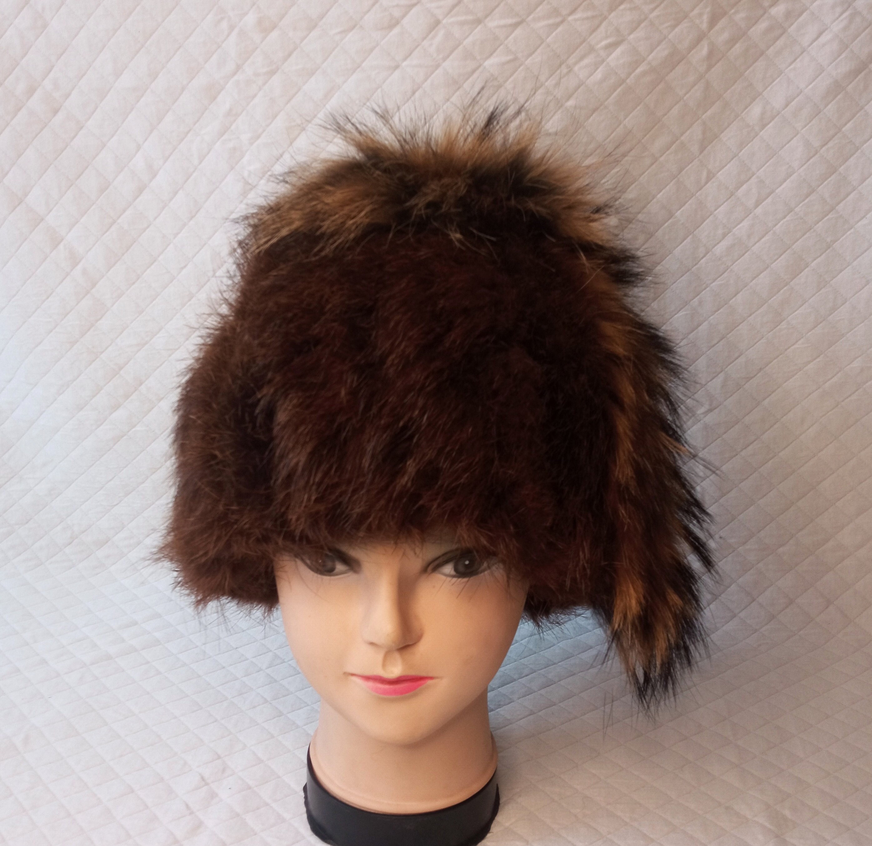 Original Womens Nutria Hat With Fox Decoration.nutria Winter - Etsy