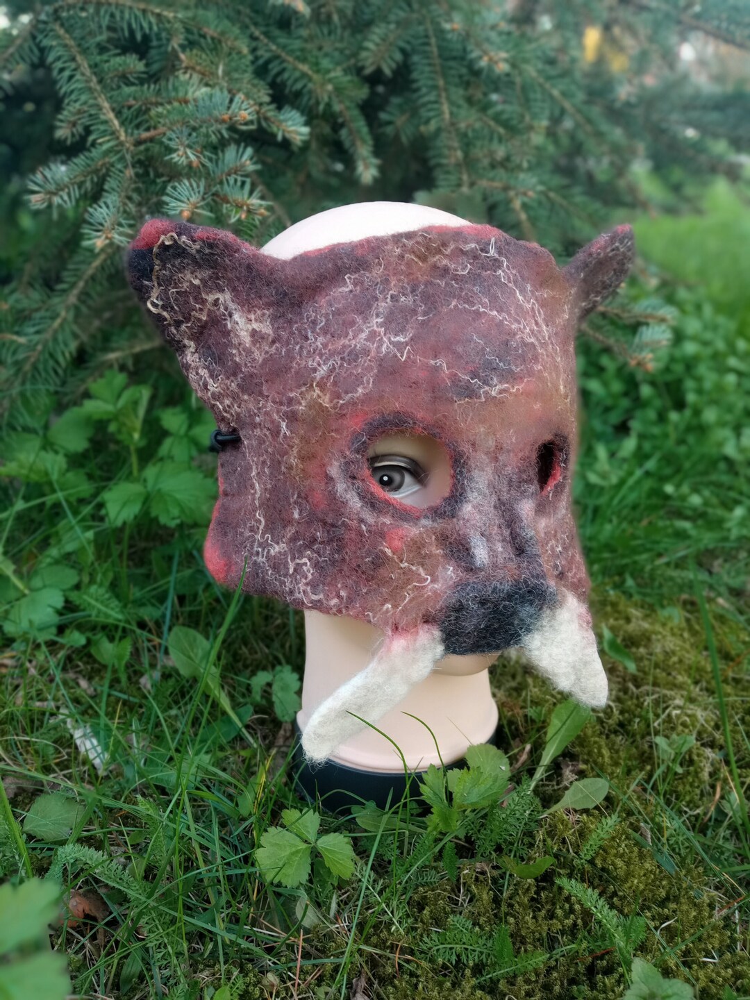 Luxury Childrens Felted Boar Mask.therian Mask.headdress.carneval Boar ...