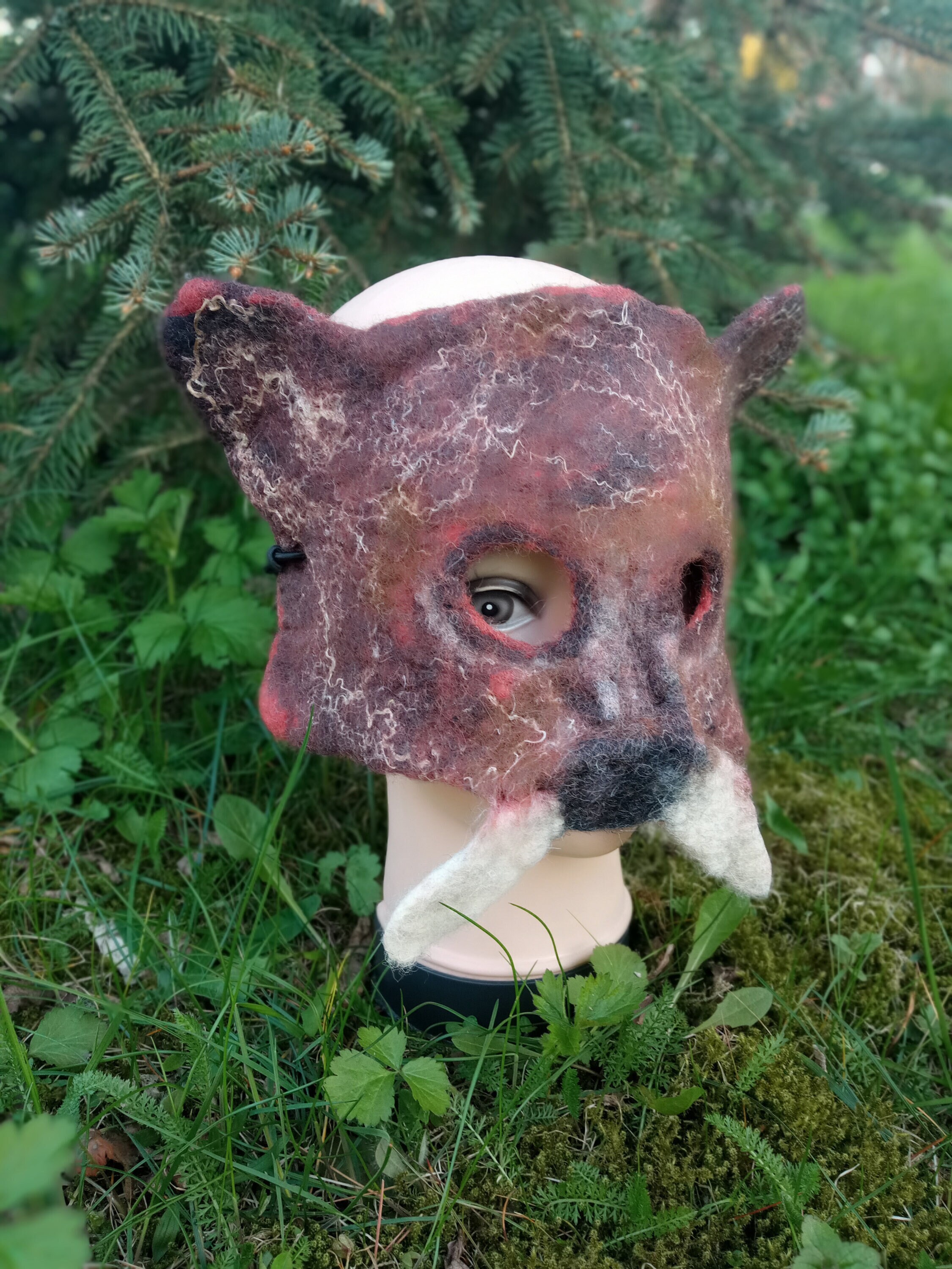 Luxury Childrens Felted Boar Mask.therian Mask.headdress.carneval Boar ...