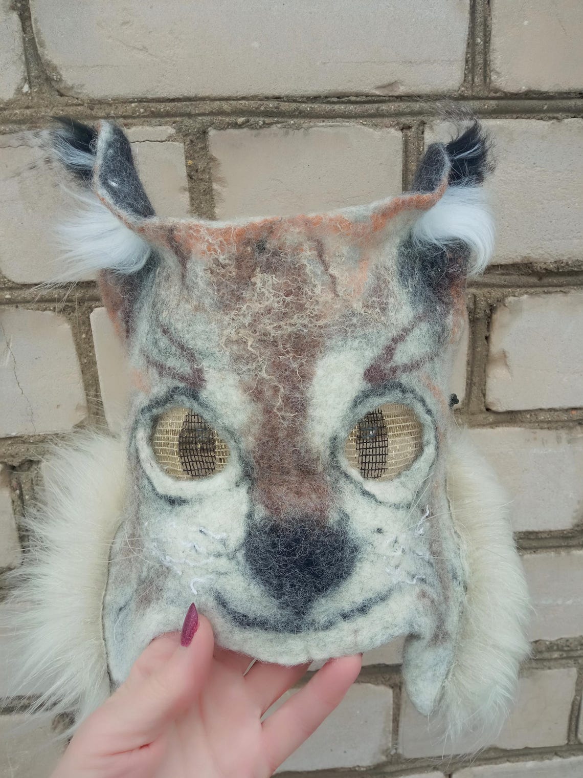 Felted Mask of Lynx/cat Unisex Adult.festival Headwear.carnival Mask ...