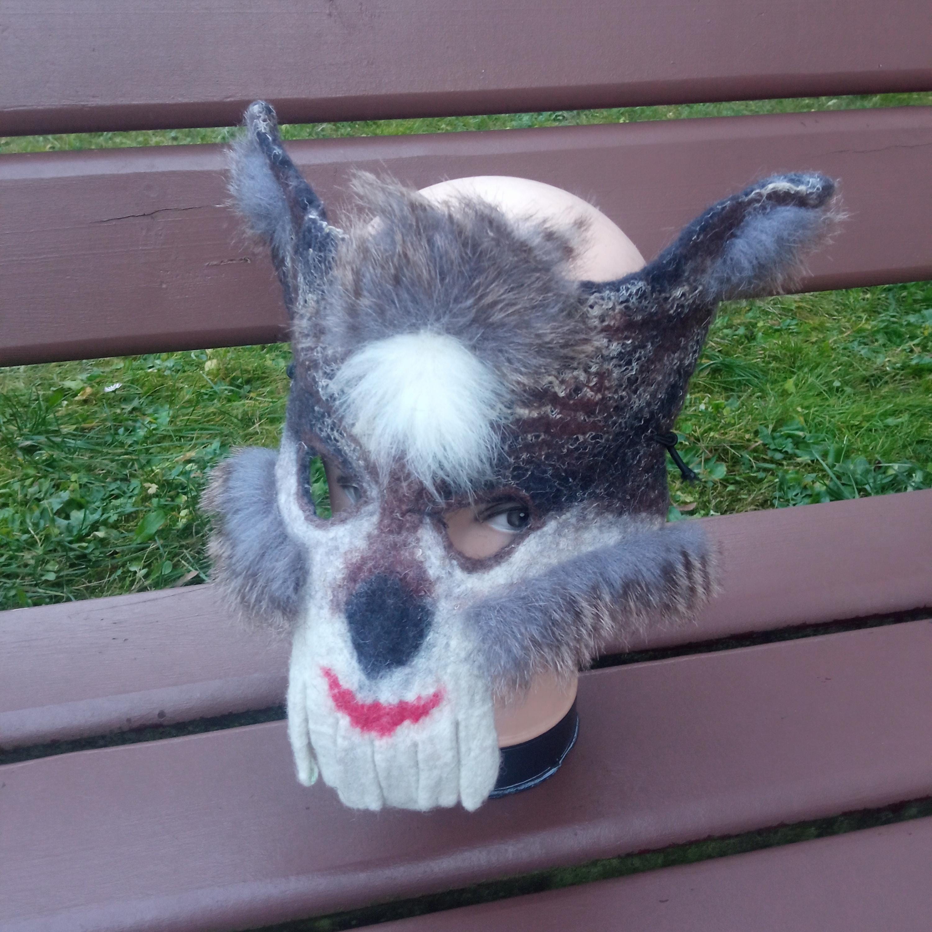 Felted Wolf Mask for Kids, Handmade Animal Cosplay Mask - Etsy