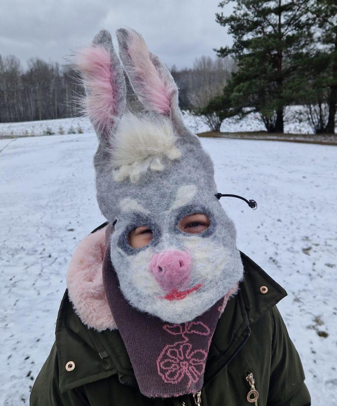 Luxury Childrens Felted Bunny Mask.therian Mask.headdress.carnival ...