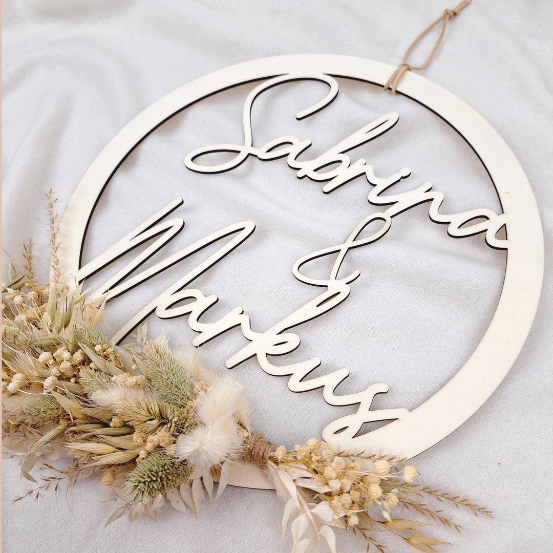Door Sign Wedding / Newlyweds Name Plate Gift Personalized - Etsy