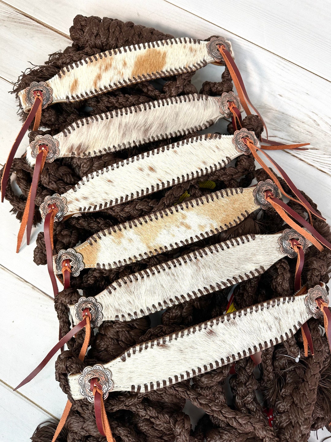 Cowhide Band Nylon Muletape Halter (removable Lead) - Etsy