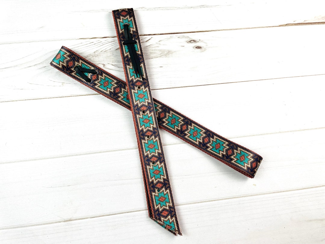 Turquoise & Brown Native Pattern Cinch Strap Set - Etsy