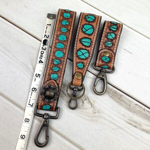 Wide Tooled Leather Key Fobs - Etsy