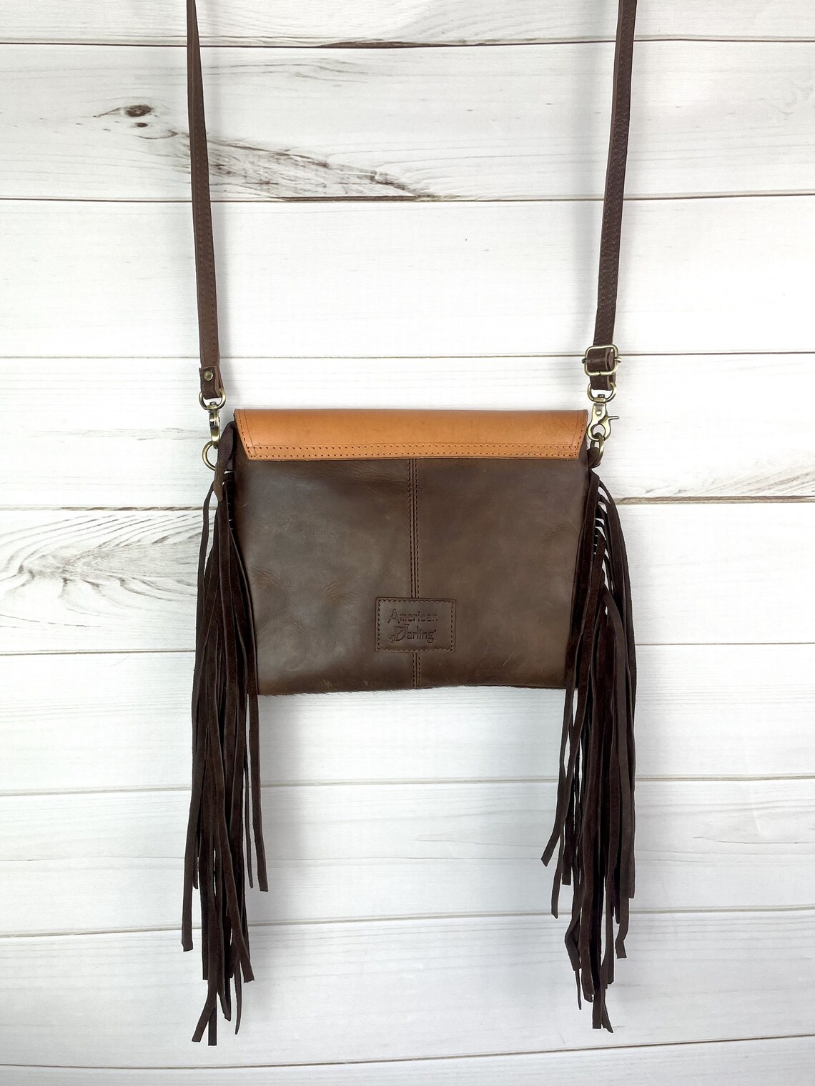 Leather Scroll Tooled & Hide Envelope Bag With Teal Stone | Etsy