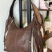 Teal Dotted Border Leather Tooled Cowhide Fringe Hobo Purse - Etsy