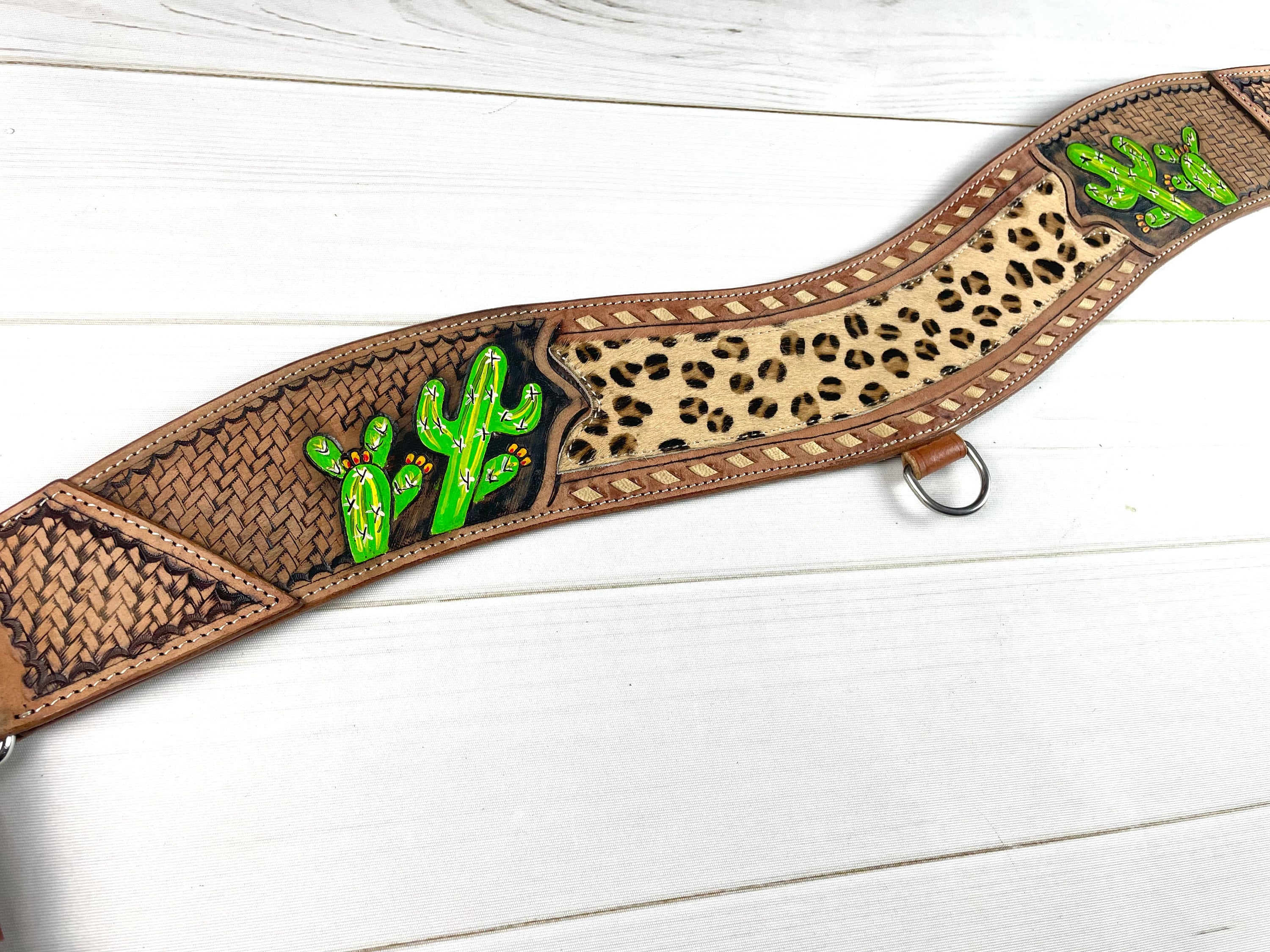 Cheetah Cactus Leather Tripping Collar - Etsy
