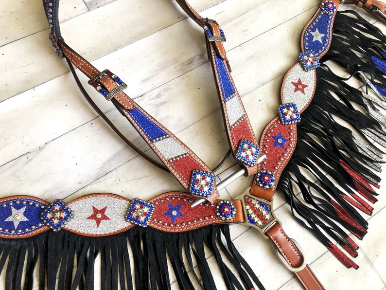 Red White & Blue Sparkle Tack Set | Etsy