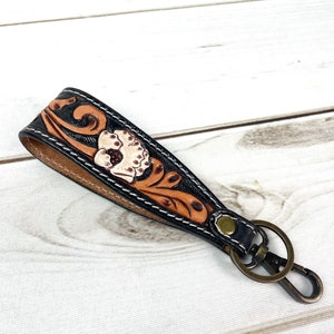 Wide Tooled Leather Key Fobs - Etsy