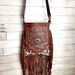 Country Hide & Floral Tooled, Fringe Chocolate Leather Bag - Etsy