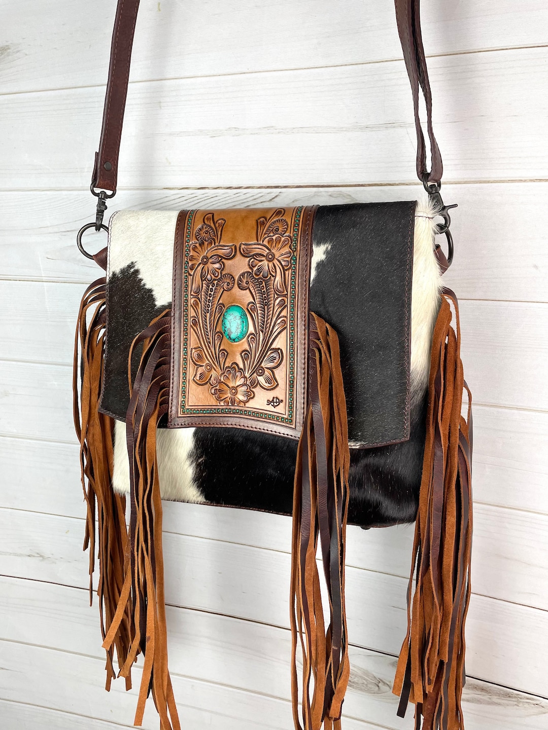 CLEARANCE! Vintage Western Cowhide Satchel Crossbody Bag - Etsy