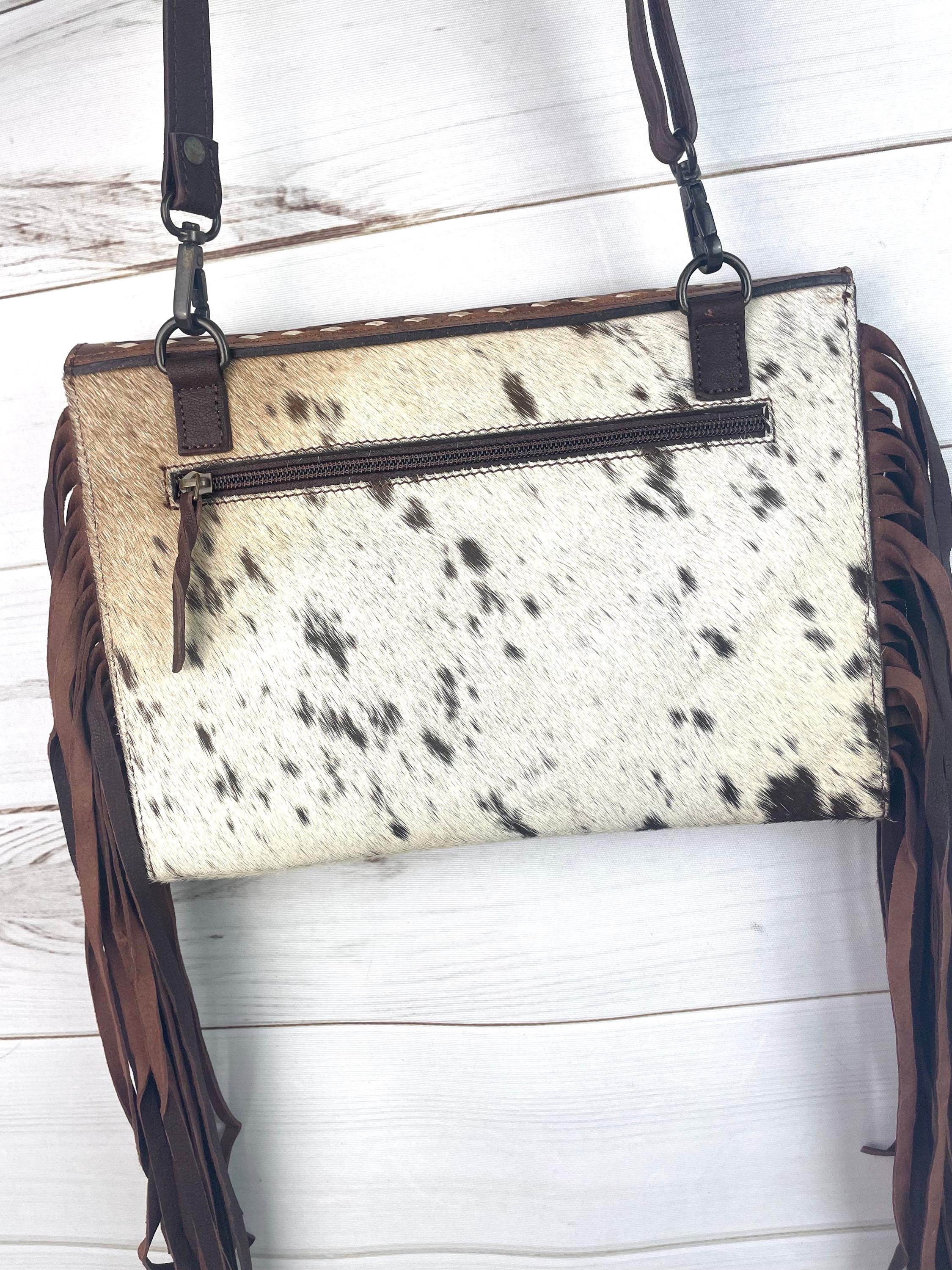 Arrow Leather Tooled and Cowhide Crossbody Bag - Etsy