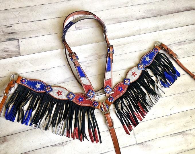 Red White & Blue Sparkle Tack Set - Etsy