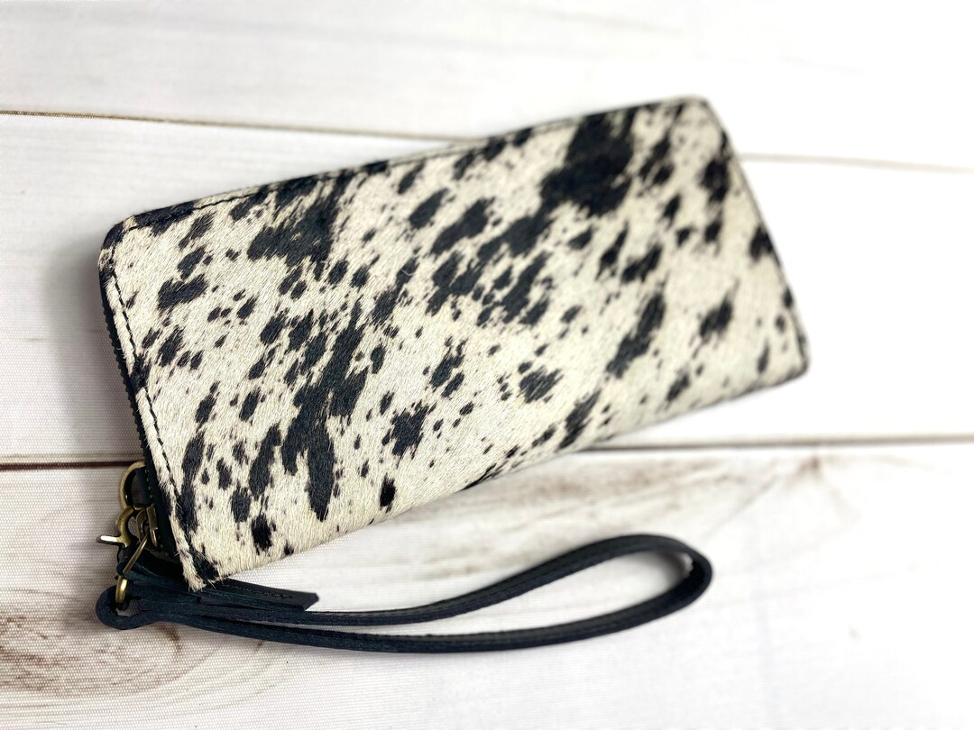 Black and White Hide Outer Wallet - Etsy