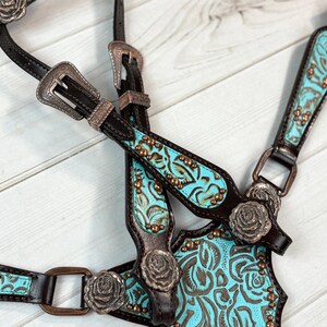 Turquoise Filigree Gladiator Style Leather Tack Set - Etsy