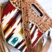 Serape Red Yellow Teal Wool Leather Handle Fringe Bag - Etsy