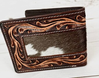 HORSE EMBROIDERED ZACATECAS Mexico Western Leather Bi Fold Wallet - Etsy