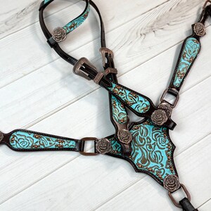Turquoise Filigree Gladiator Style Leather Tack Set - Etsy