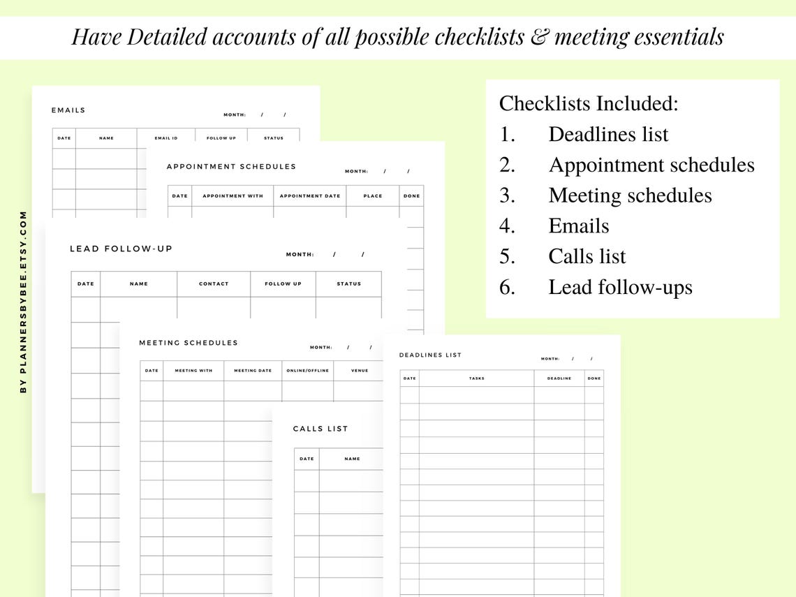 Printable Work Schedule Planner Office Tasks Checklist Office Organizer ...