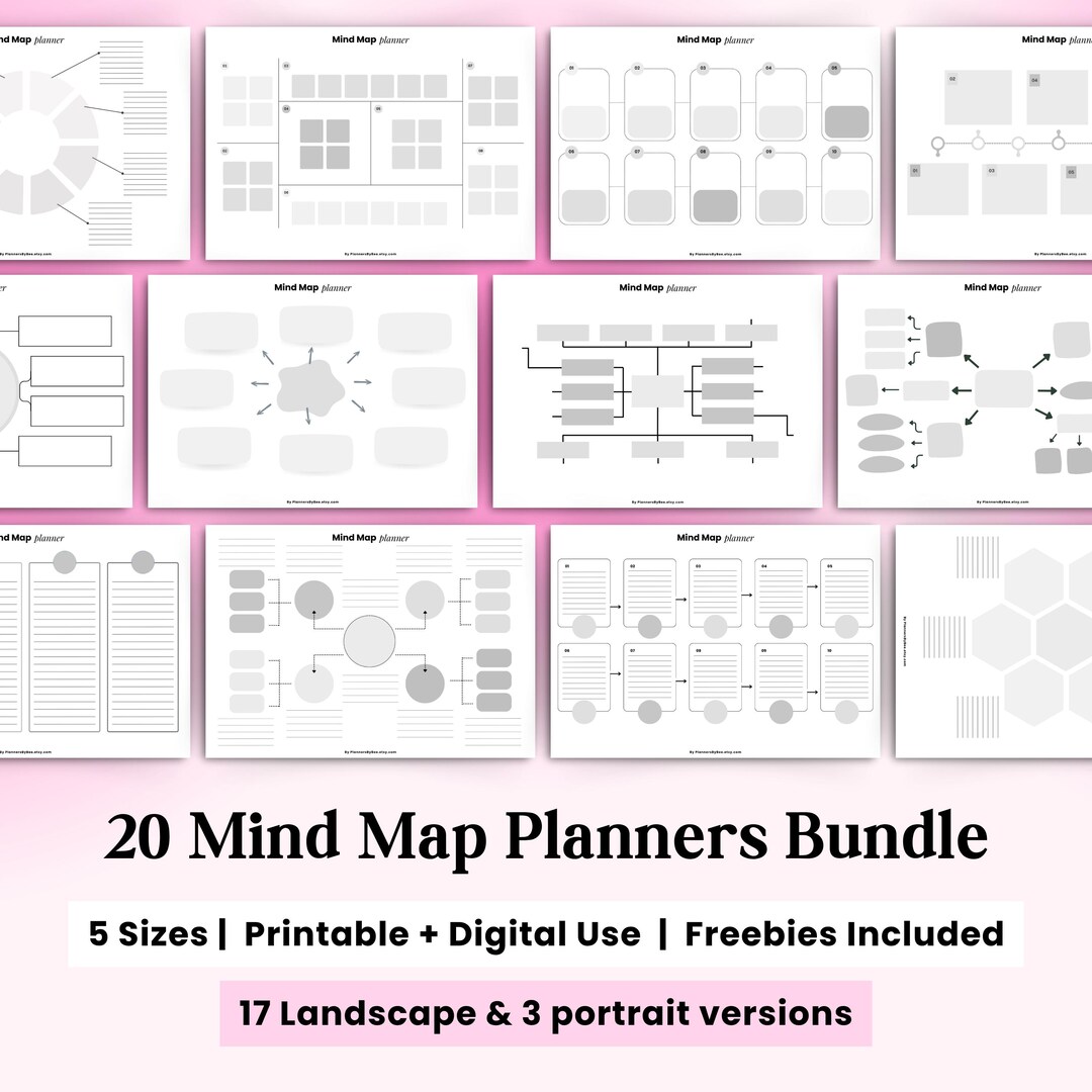 Printable Blank Mind Map Planner, Mind Map Template, Study Guide ...