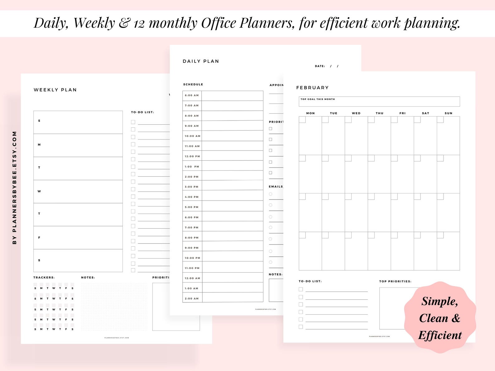 Printable Work Schedule Planner Office Tasks Checklist Office Organizer ...