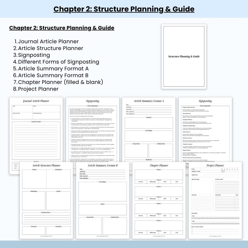 2025 Dissertation Planner: Thesis Journal, Research Project (digital ...