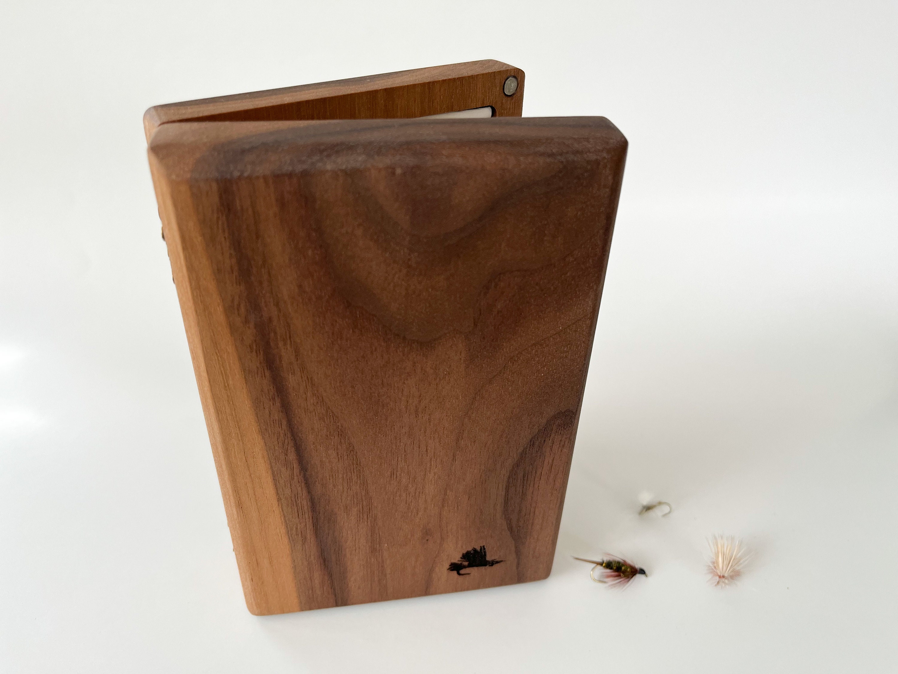 Handcrafted Walnut Wood Fly Fishing Box, Engraved, Perfect for Storing ...