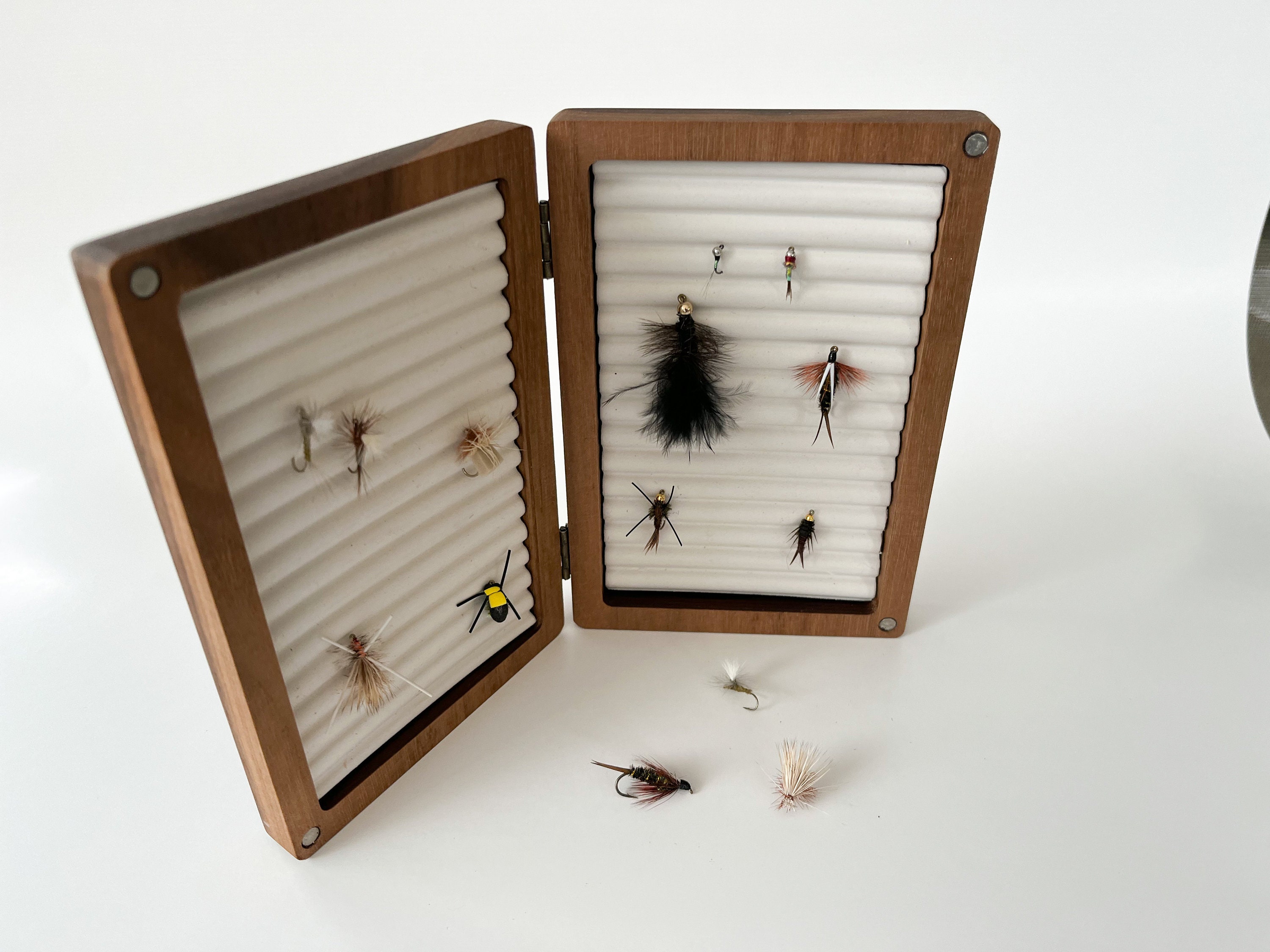 Handcrafted Walnut Wood Fly Fishing Box, Engraved - Etsy