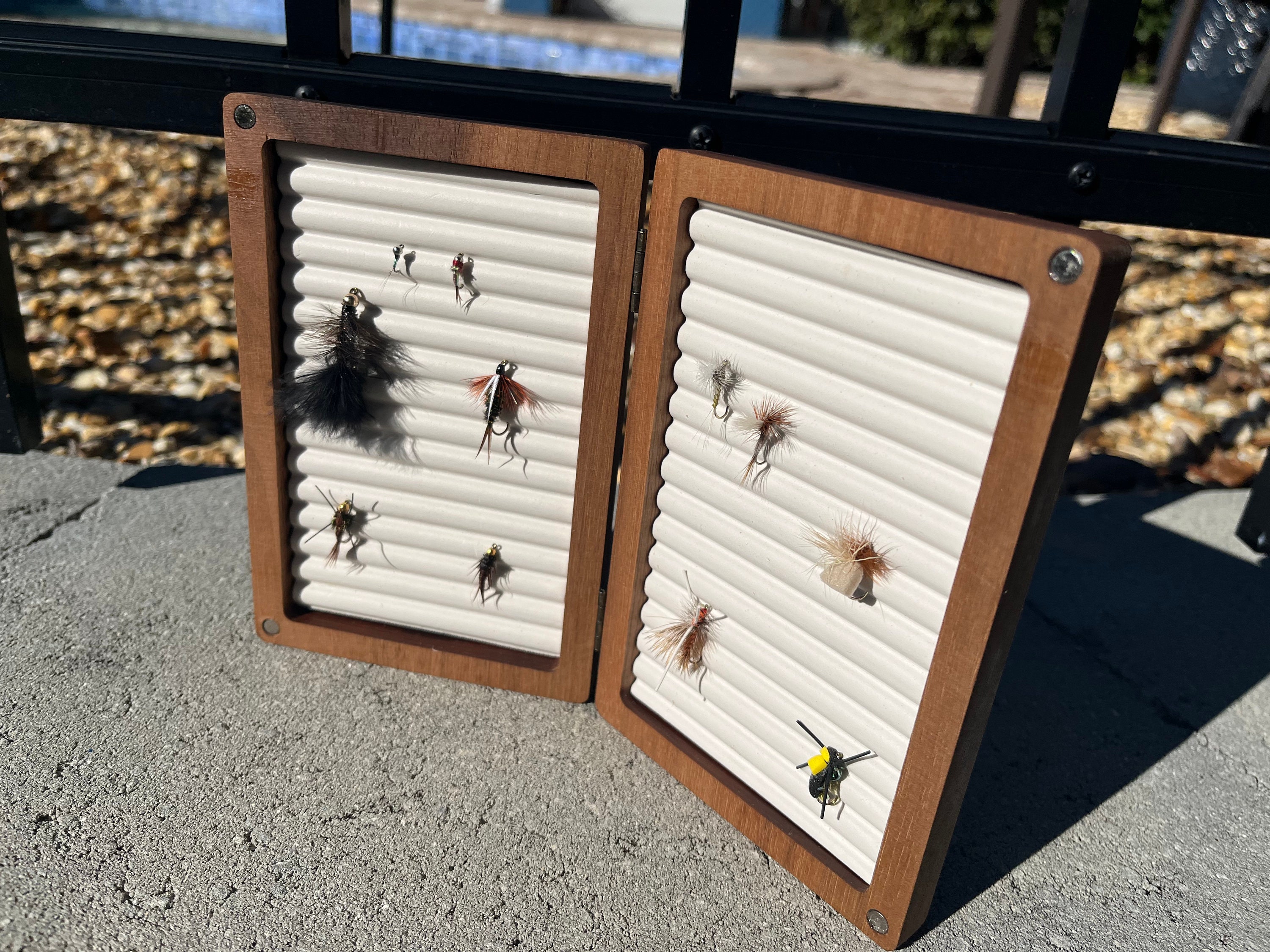 Handcrafted Walnut Wood Fly Fishing Box, Engraved, Perfect for Storing ...