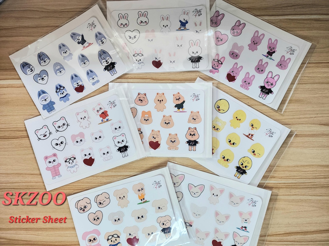 Kpop Character Sticker Sheet - Etsy