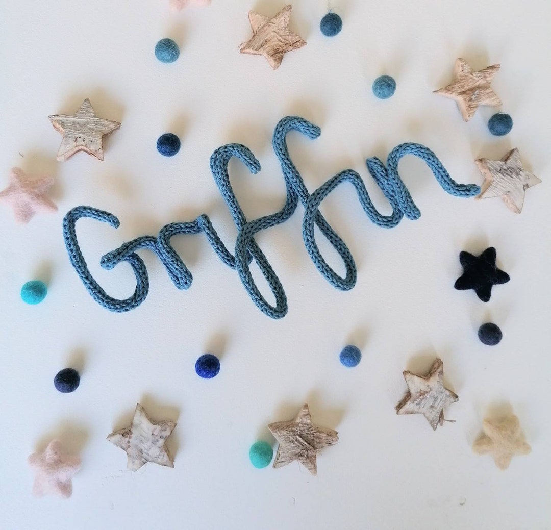 Custom Knitted Wire Words and Names Woolly Words Wire Art - Etsy