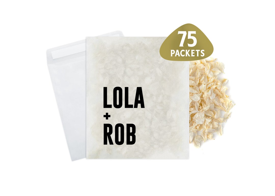 75 X Biodegradable Confetti. Personalised Printed Pre Filled Packets ...