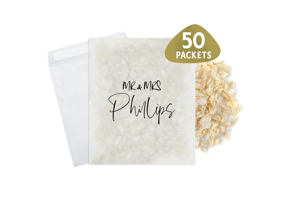 50 X Wedding Confetti Bags - 100% Biodegradable Glassine Bags ...